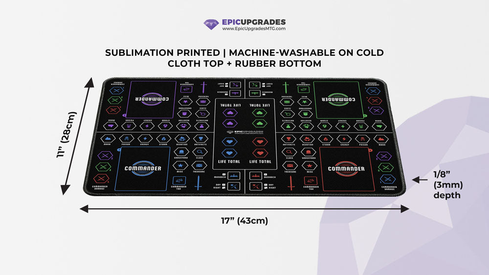 Ultimate Commander Zone Mat | 17"x11" EDH Life + Resource Tracker ...
