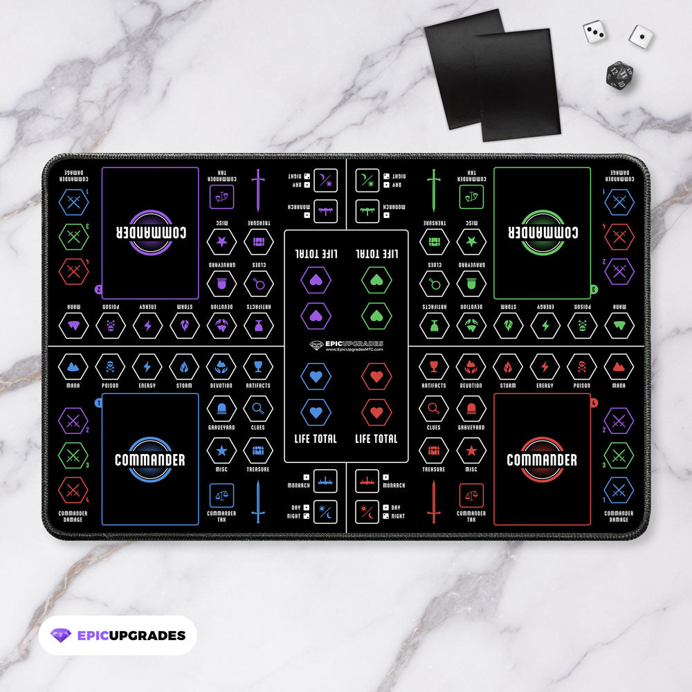 Ultimate Commander Zone Mat | 17"x11" EDH Life + Resource Tracker ...
